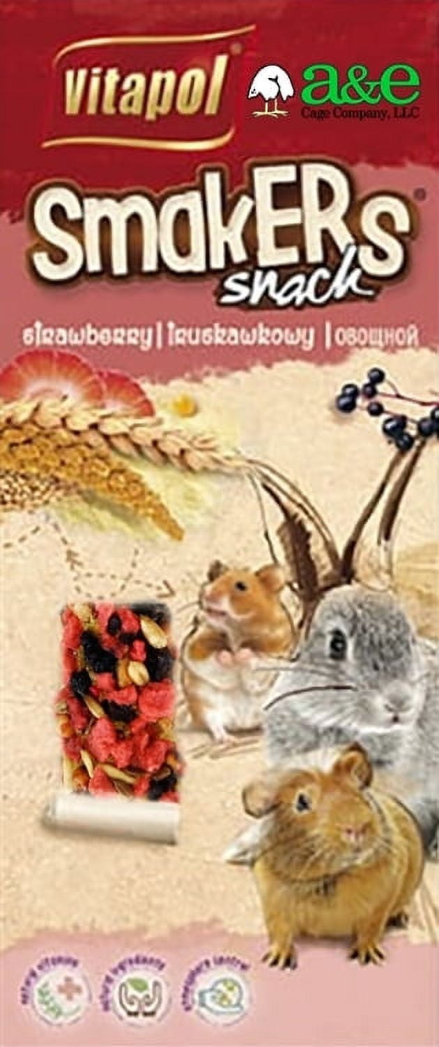 AE Cage Company Smakers Strawberry Sticks for Small Animals [Small Pet ...