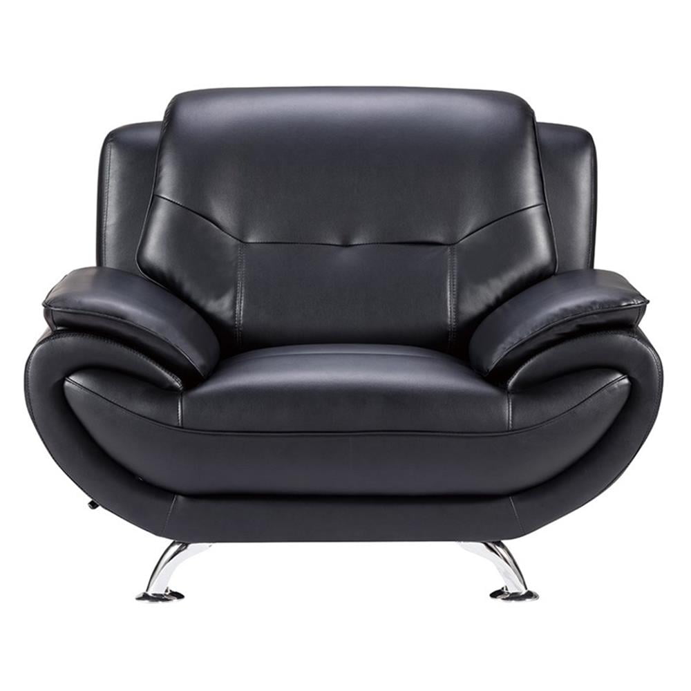 AE208 Black Color Chair With Faux and Boned Leather - Walmart.com
