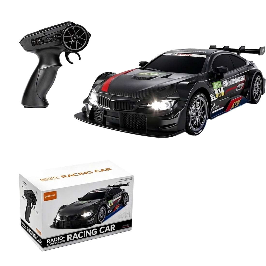 AE86 RC Drift Car 1/24 4WD 20km/h Dual Motor Racing and Drift Tires LED ...