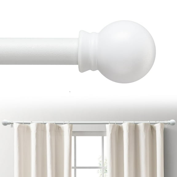 Curtain Rods for windows 32-62 inch, 5/8 inch Decorative White Splicing ...