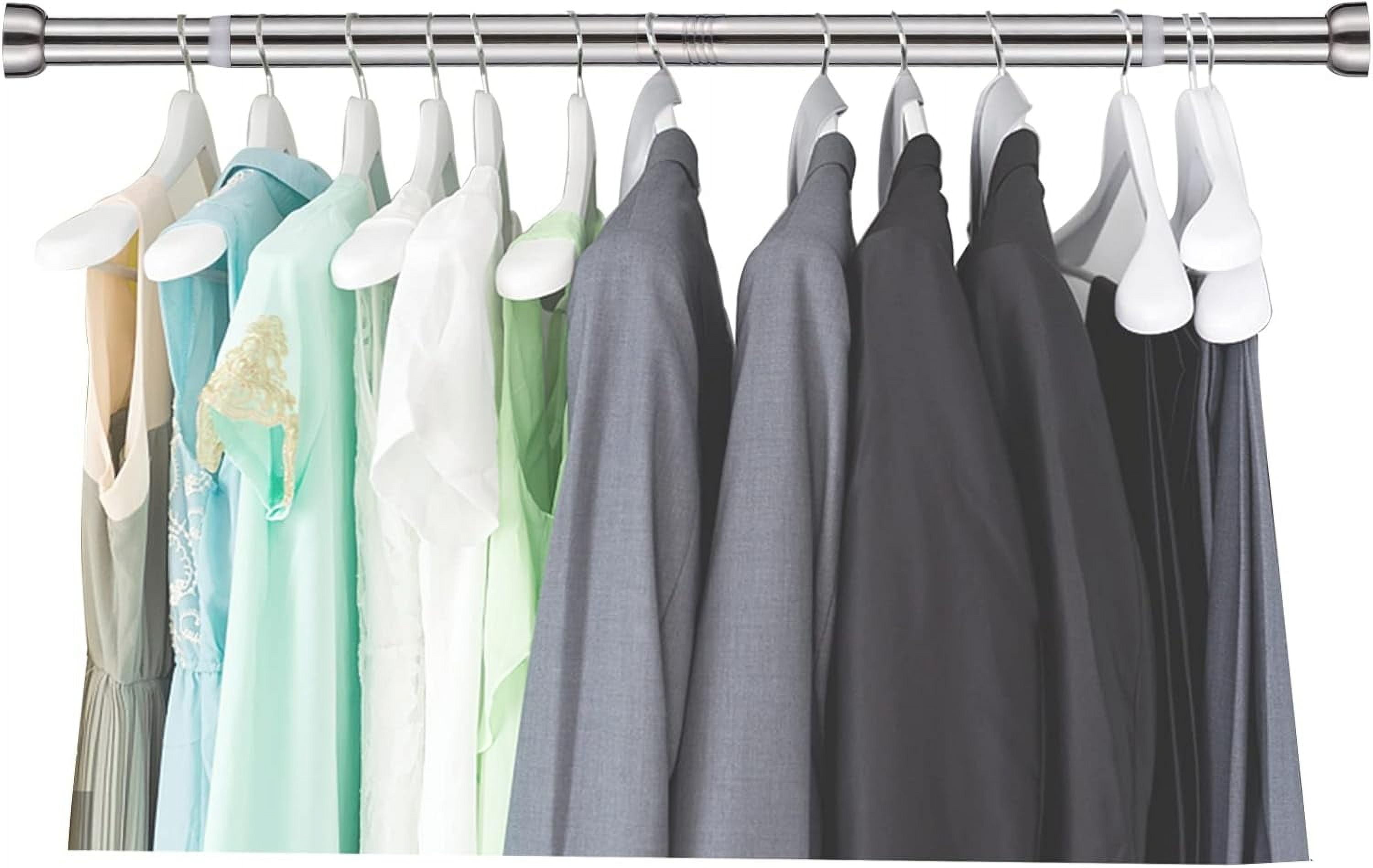 AEASKIEY Extendable Clothes Rail, 71 - 127 cm Wardrobe Rail of Hangers ...