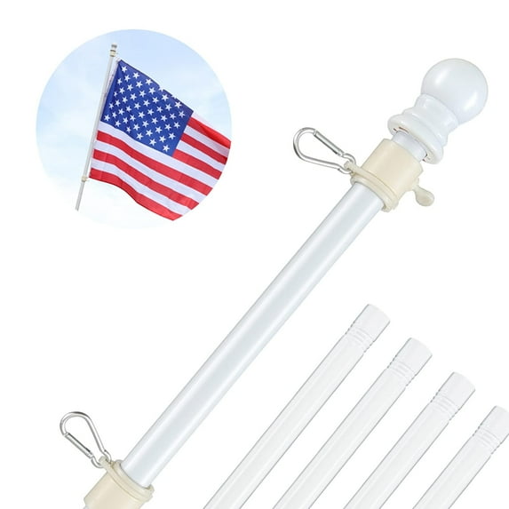 AEASKIEY White Flagpole Tangle Free for Outside, Heavy Duty Without ...
