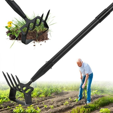 Garden Hoe,2 in 1 Heavy Duty Stirrup Hoe and Cultivator Gardening Tool ...