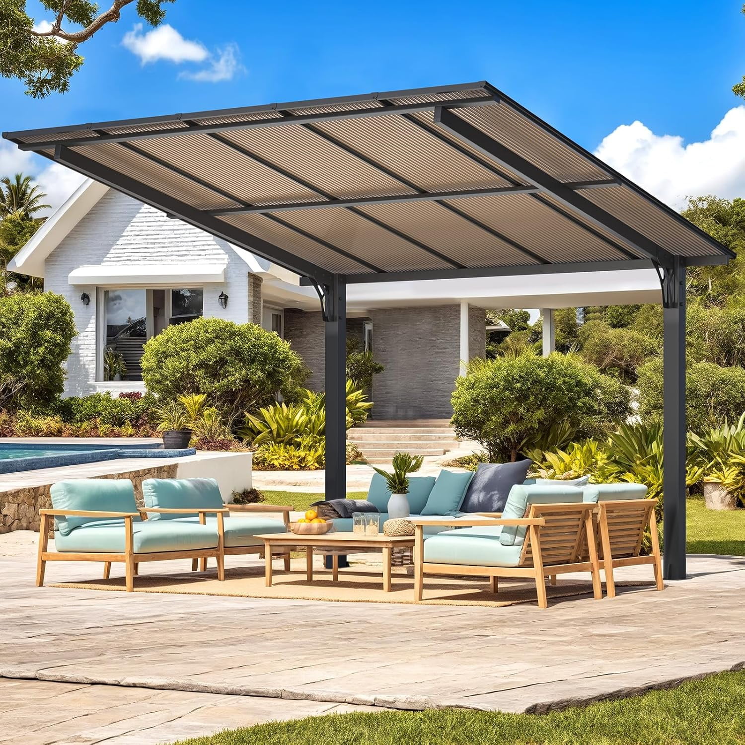 AECOJOY 10' x 10' Gazebo on Clearance, Outdoor Pergola Carport for ...