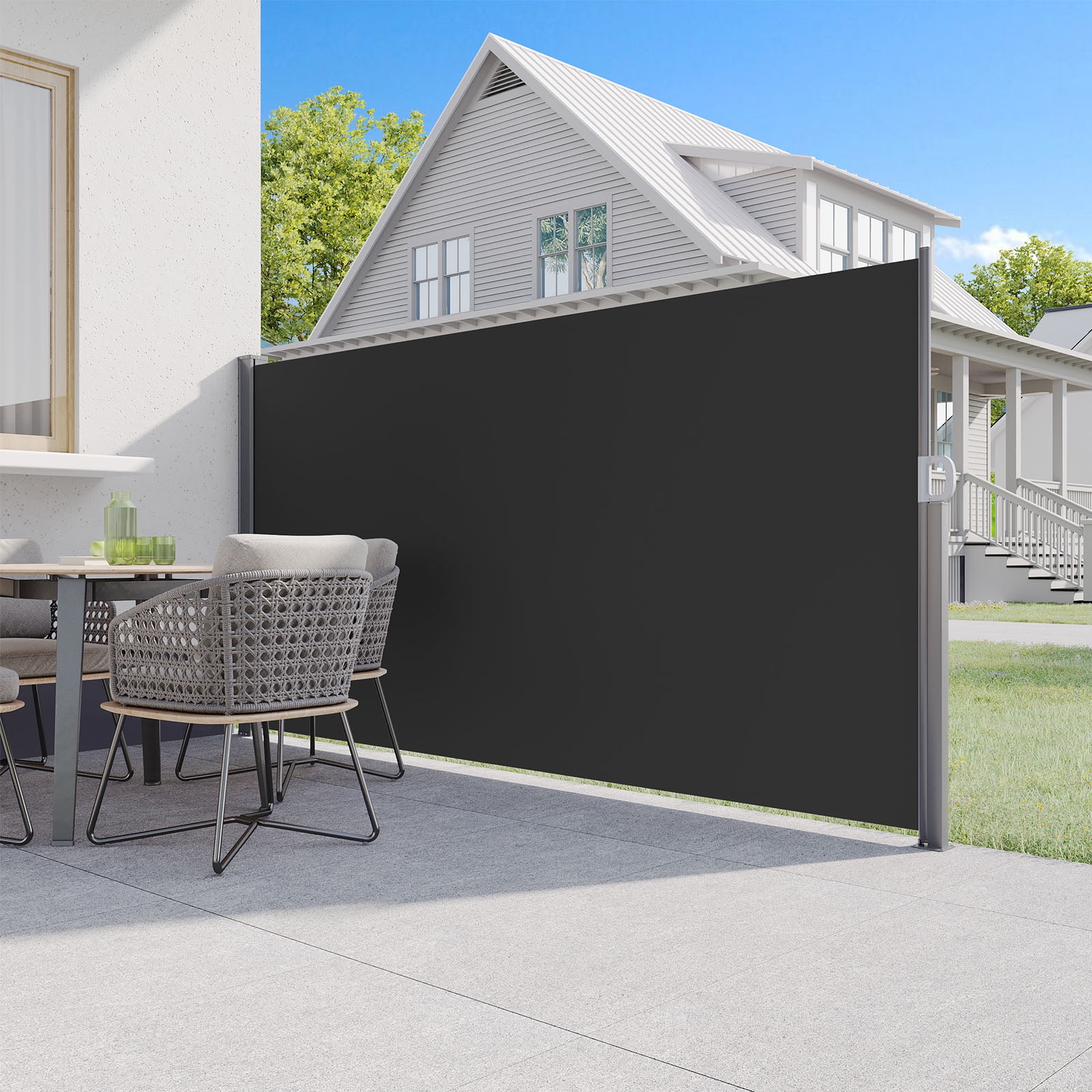 AECOJOY 118"x 63" Retractable Side Awning, Waterproof Folding Patio ...