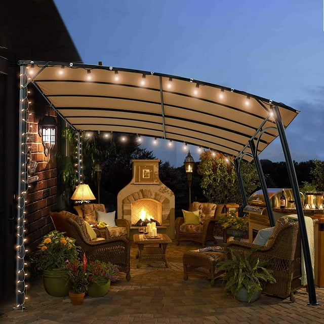 AECOJOY 13'x10' Outdoor Patio Canopy, Wall Mounted Gazebo, Pergola ...