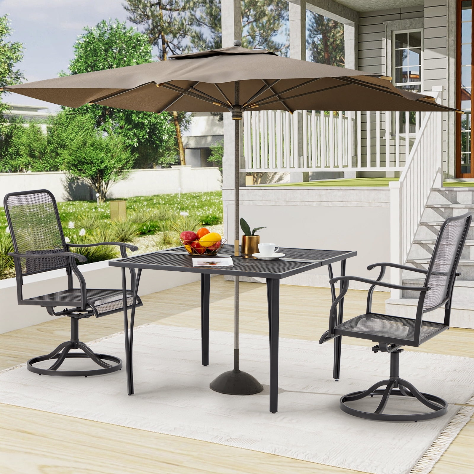 AECOJOY 3-Piece Outdoor Patio Dining Set, Outdoor Furniture Bistro Set ...
