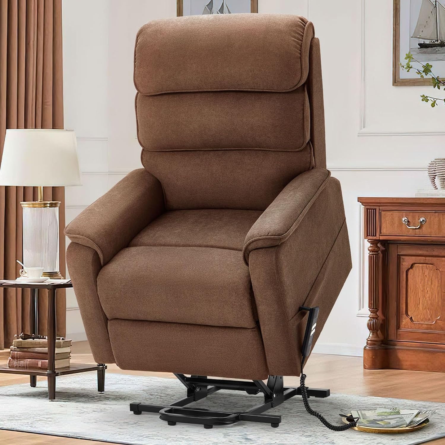 Danrelax Heated Massage Electric Power Recliner Lift Chair, Dual Motor ...