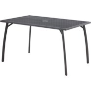 MF Studio 6-Person Outdoor Rectangular Metal Dining Table with Umbrella ...