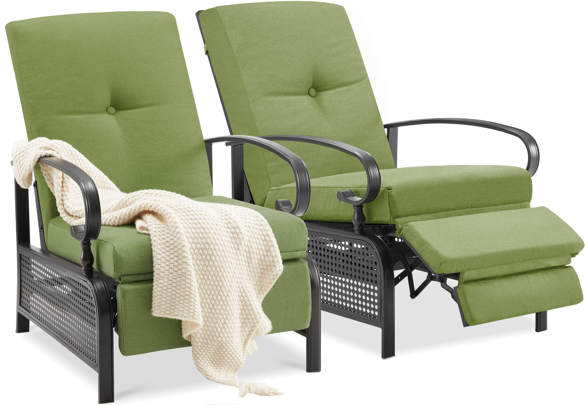 AECOJOY Outdoor Chaise Recliner Furniture, Adjustable Patio Lounge ...
