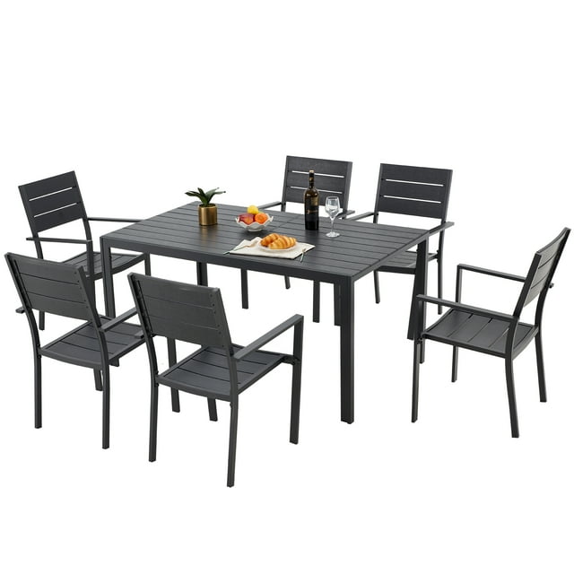 AECOJOY Aluminum 7-Piece Dining Set - Outdoor Patio Furniture with ...