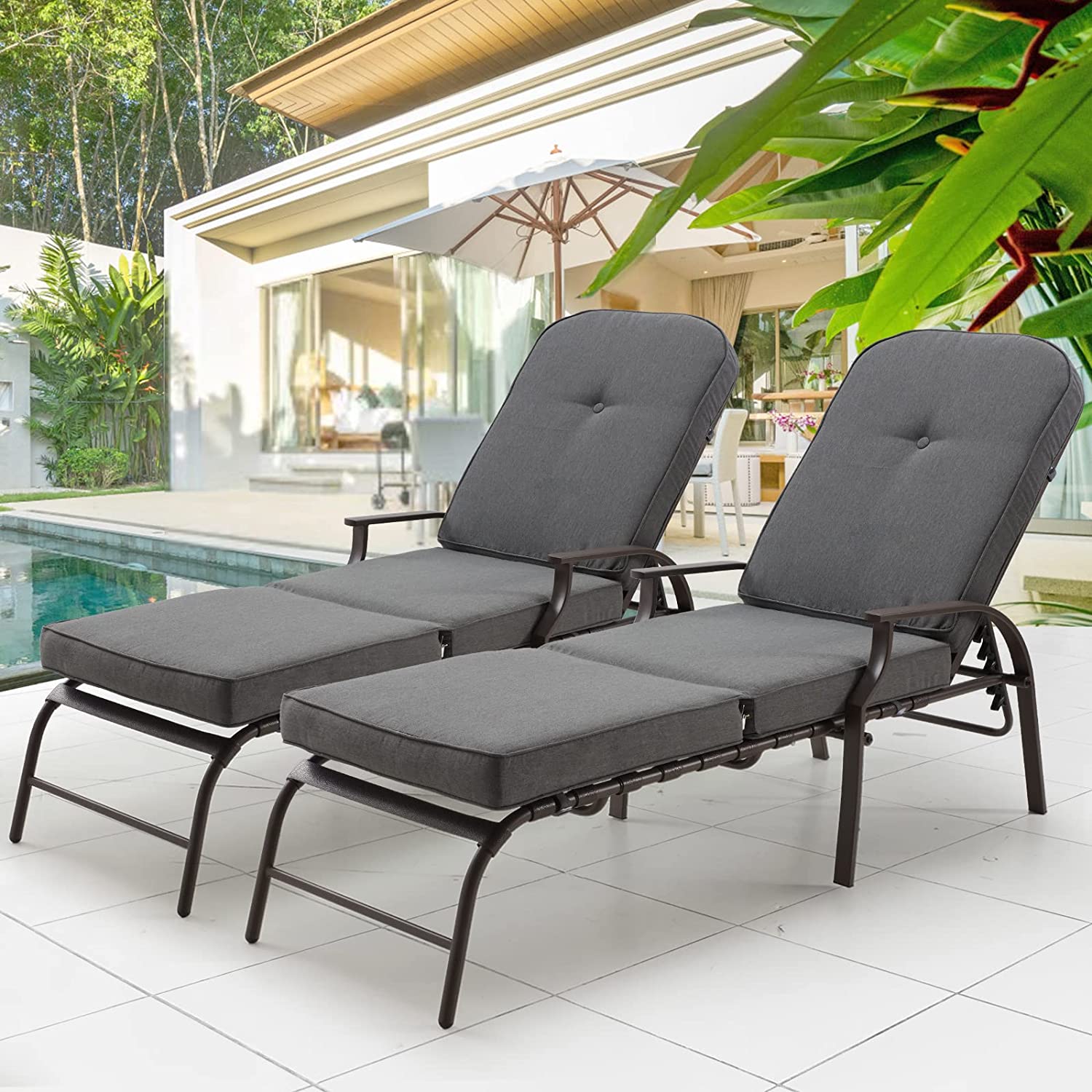 Safavieh Alton 3 Piece Outdoor Contemporary Lounge Set with Cushion ...