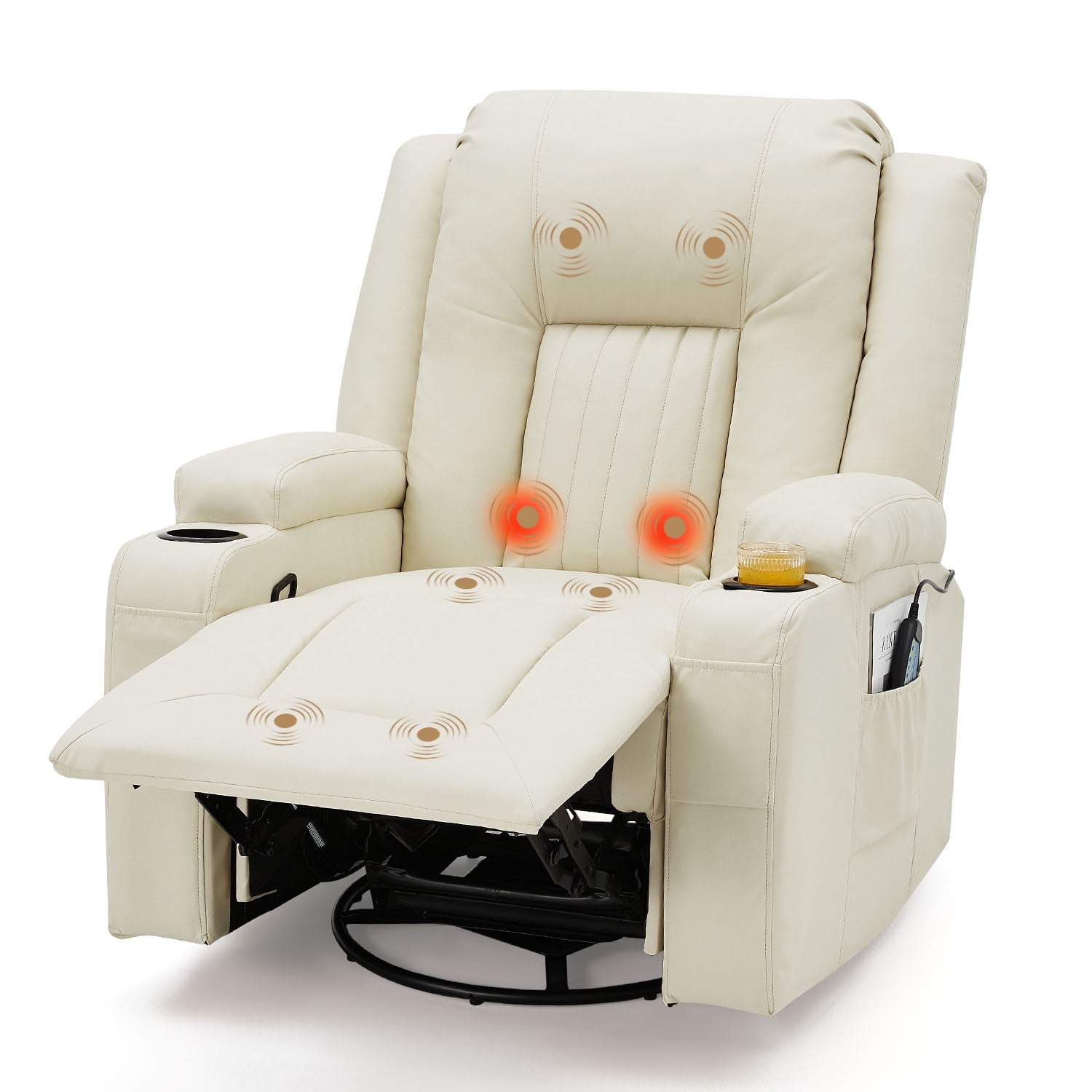 AECOJOY Massage Manual Recliner Chair with Heat and Vibration Massage ...