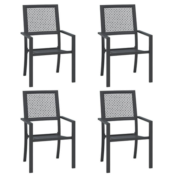 AECOJOY Outdoor Patio Metal Dining Chairs, Stackable Arm Chairs-Iron ...