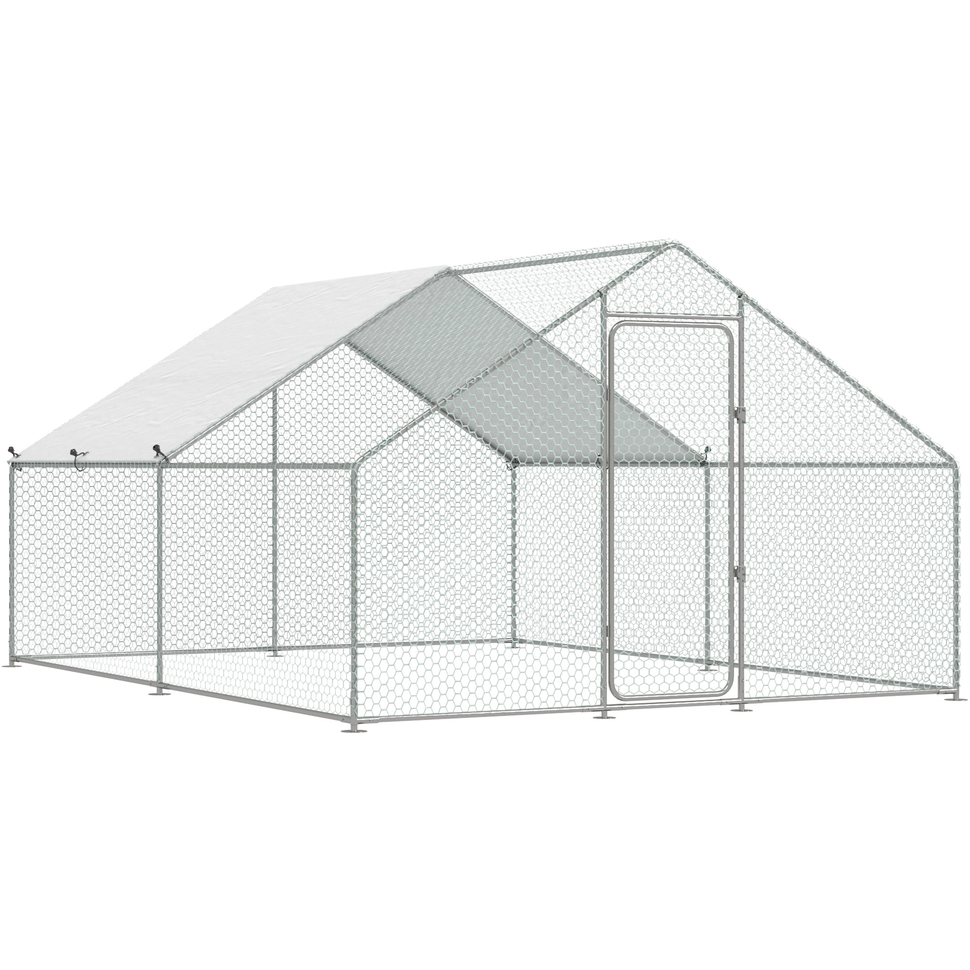 AECOJOY Spire Chicken Coop Run Metal Chicken Playpen for Over 10 ...