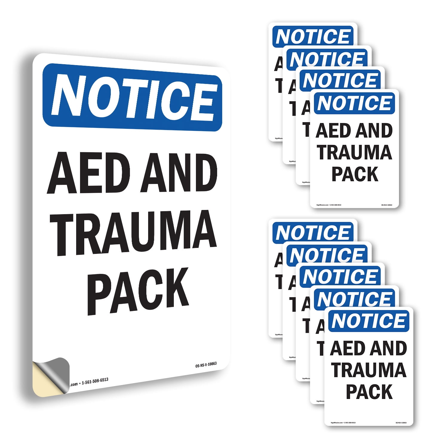 AED And Trauma Pack OSHA Notice Vinyl Decal Label 18 Inch x 12 Inch ...