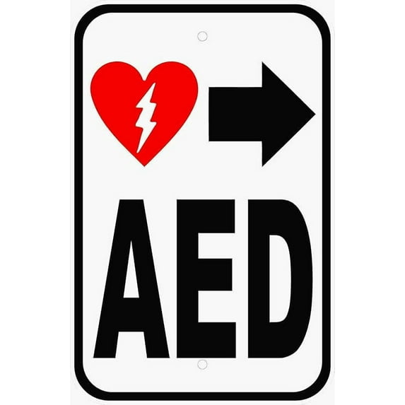 AED Automated External Defibrillator Metal Tin Sign for Outdoor ...