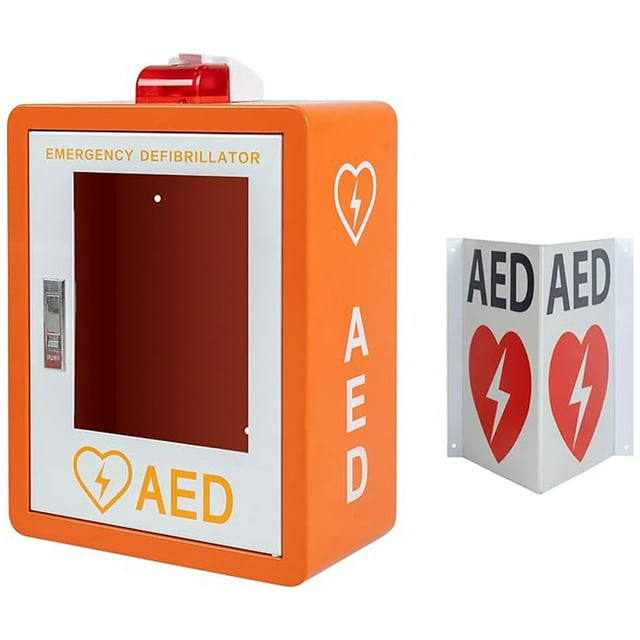 AED Cabinet, Defibrillator Storage Cabinet Wall Mounted with Alarm ...