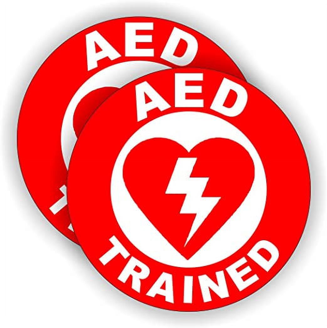 AED Trained Hard Hat Sticker / Helmet Decal Label Lunch Tool Box ...