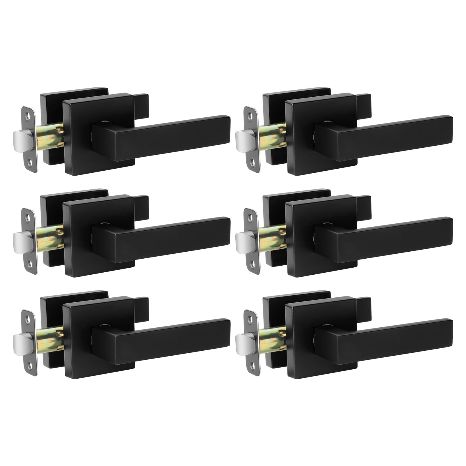AEEKEL Matte Black Door Handle Interior Door Knob Passage Levers Set ...
