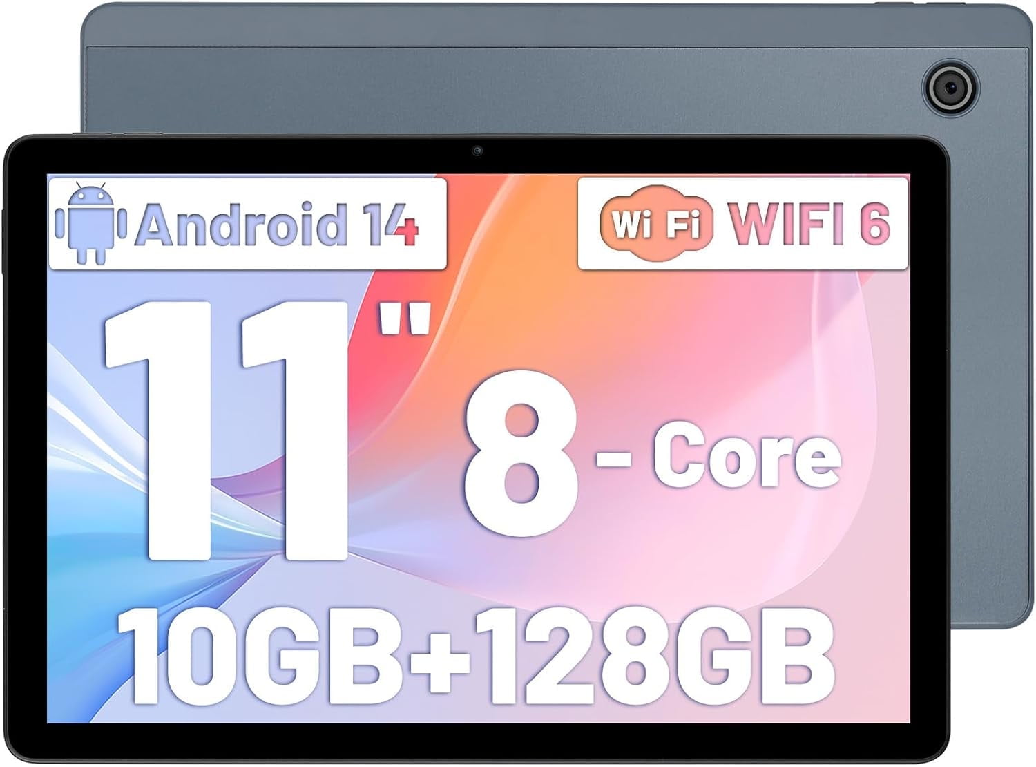 AEEZO 11 inch Tablet Android 14,10GB+128GB(TF 1TB),Allwinner 8 Core, 5G/2.4G WiFi 6,5MP+8MP ...