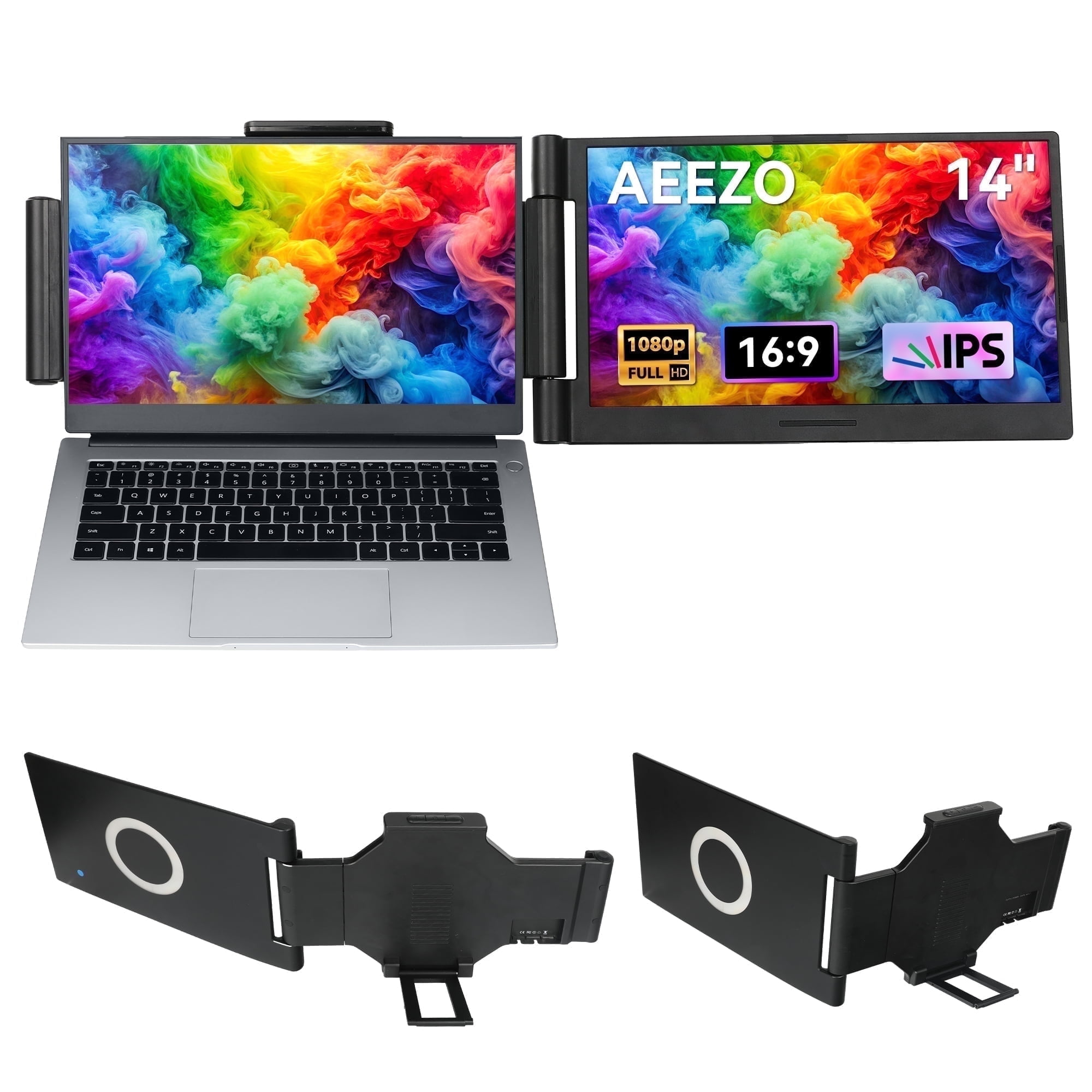 AEEZO 14" 1080P IPS Laptop Screen Extender | 280° Rotatable Portable ...