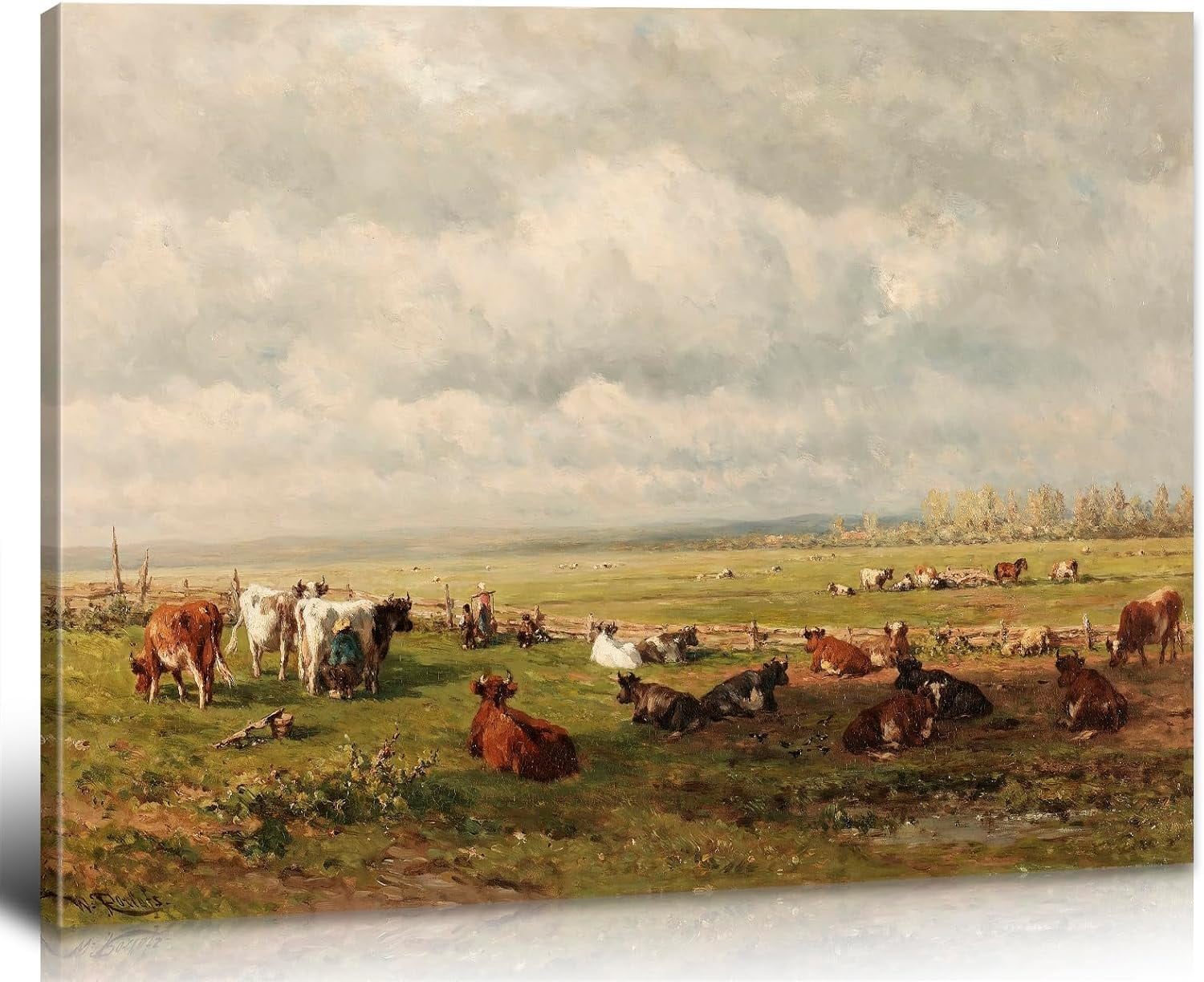 AEFER 12"×16" Unframed Highland Cow Wall Art Rustic Cattle Canvas ...