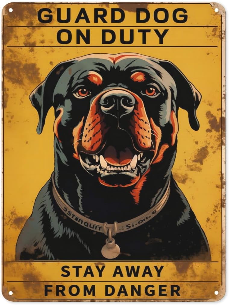 AEFER 12x16 inches Beware of Dog Signs for Fence, Warning Tin Sign ...