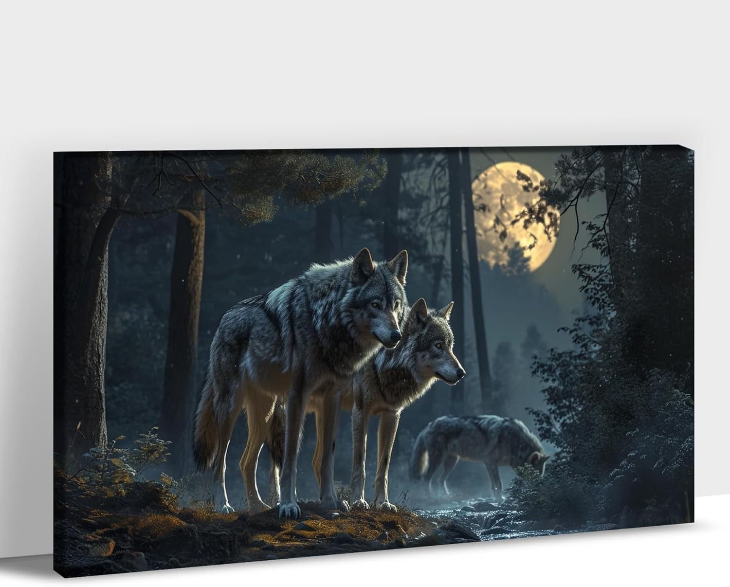 AEFER 3 Wolf Abstract Paintings Artwork Wall Decor, Abstract Forest ...