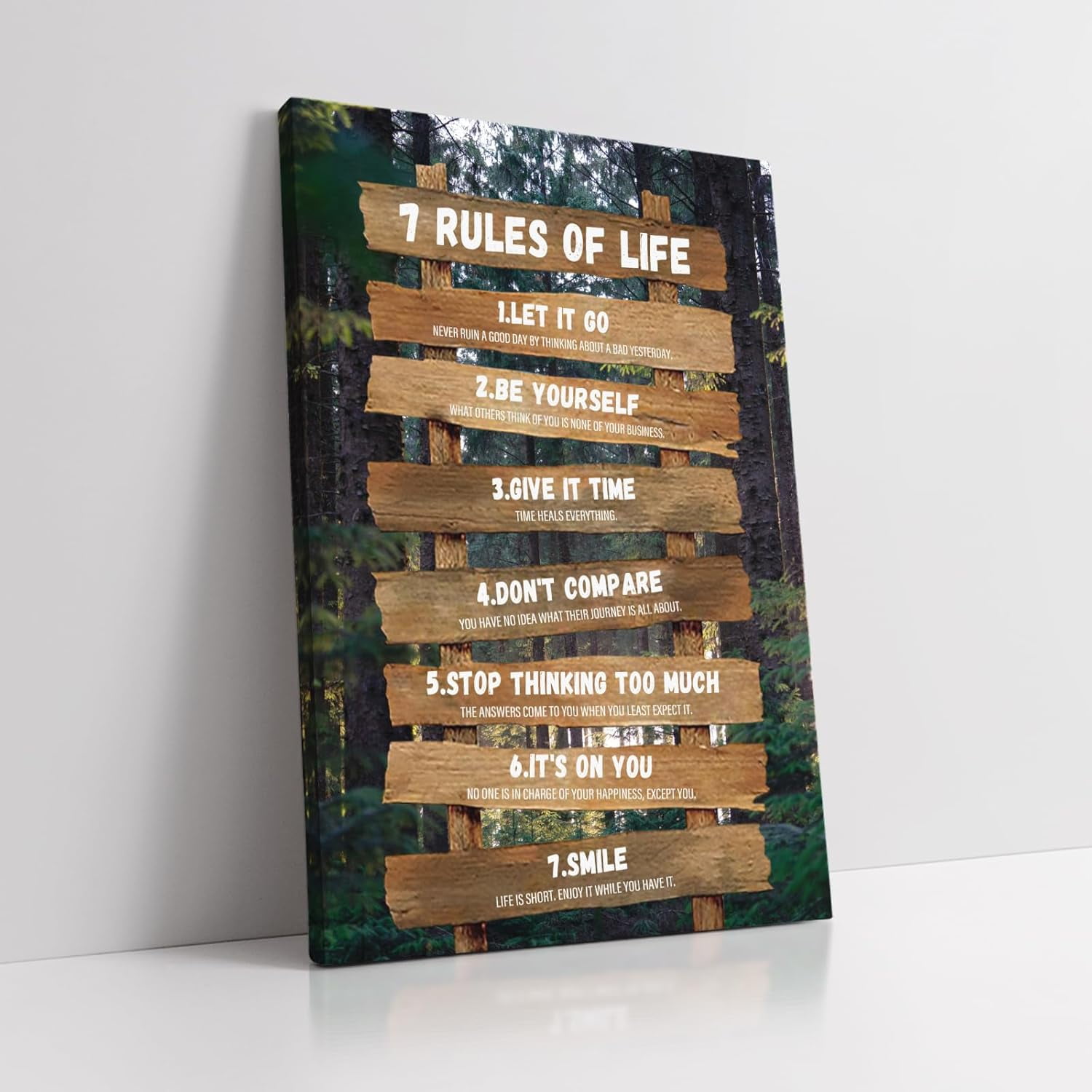 AEFER 7 Rules Of Life Wall Art Motivational Quotes Wall Art Poster ...