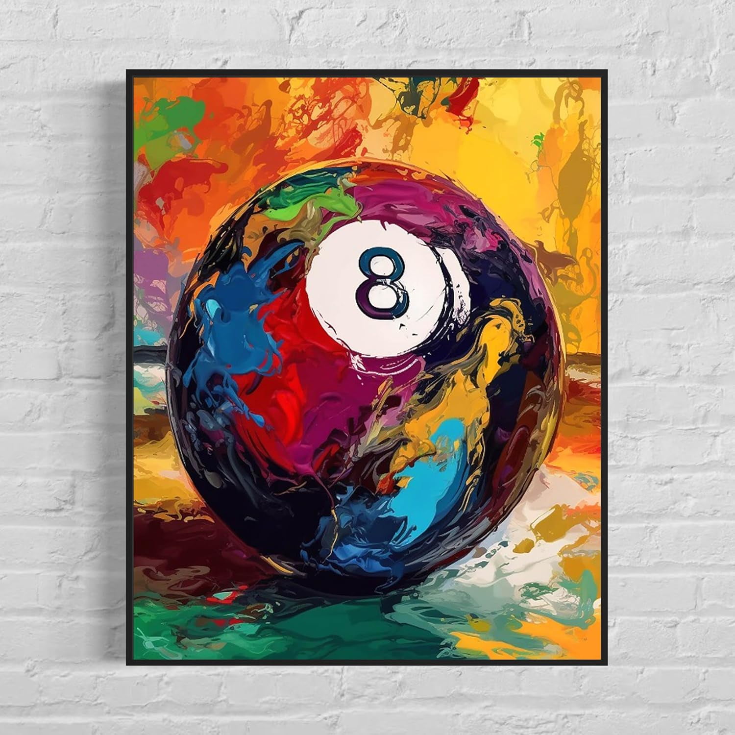 AEFER 8 Ball Pool Art Print Poster, Wall Art Painting Decor. Paint ...
