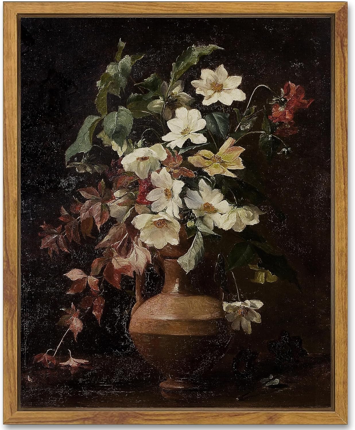 AEFER 8x10in Retro Floral Wall Decor Vintage Flower Wall Art for ...