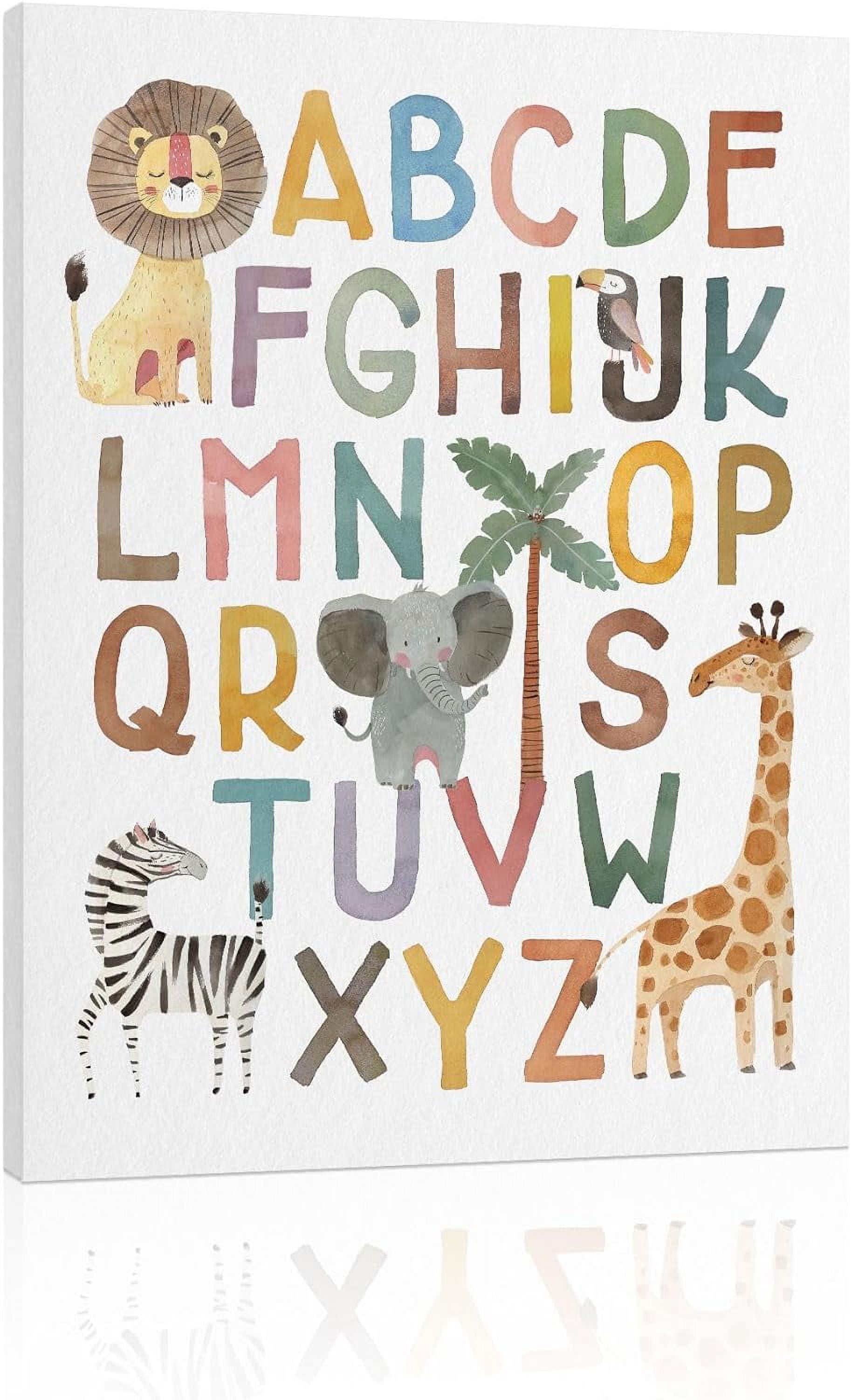AEFER ABC Poster Nursery Wall Decor: Boho Alphabet Art for Classroom ...