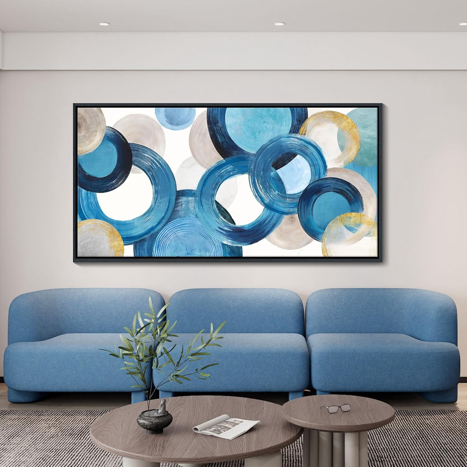 AEFER Abstract Canvas Wall Art Bedroom Wall Art for Living Room Teal ...