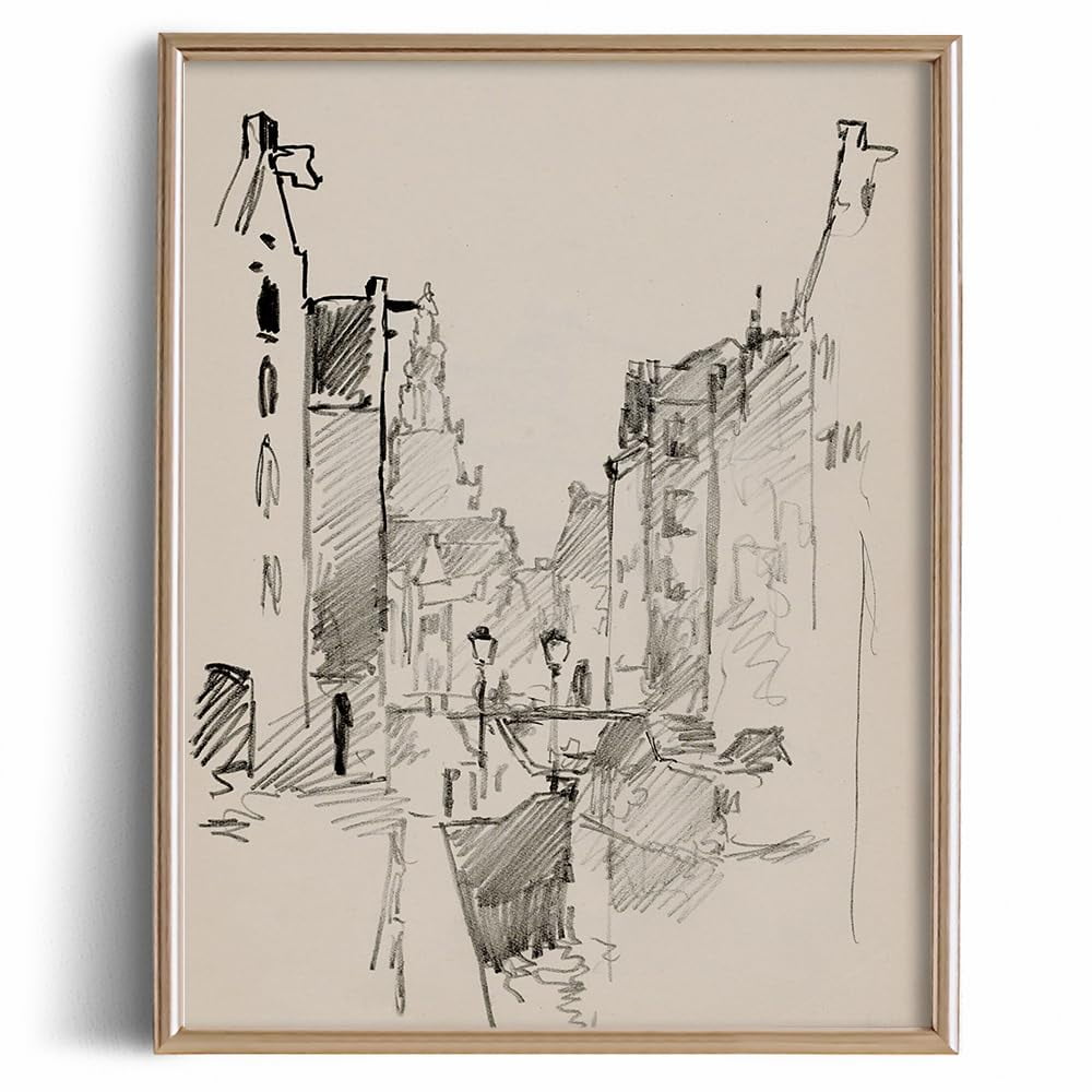 AEFER Abstract City Architecture Street Etching Print Poster - Town ...