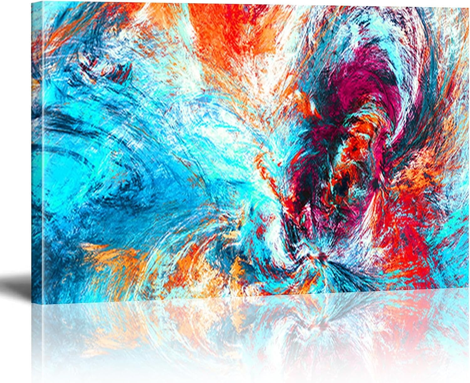 AEFER Abstract Colorful Wall Art Sky Blue Abstract Art Wall Decor ...