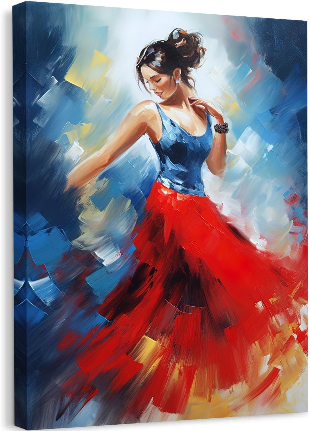 AEFER Abstract Dancing Girl Wall Art Contemporary Dancer Girl Wearing ...