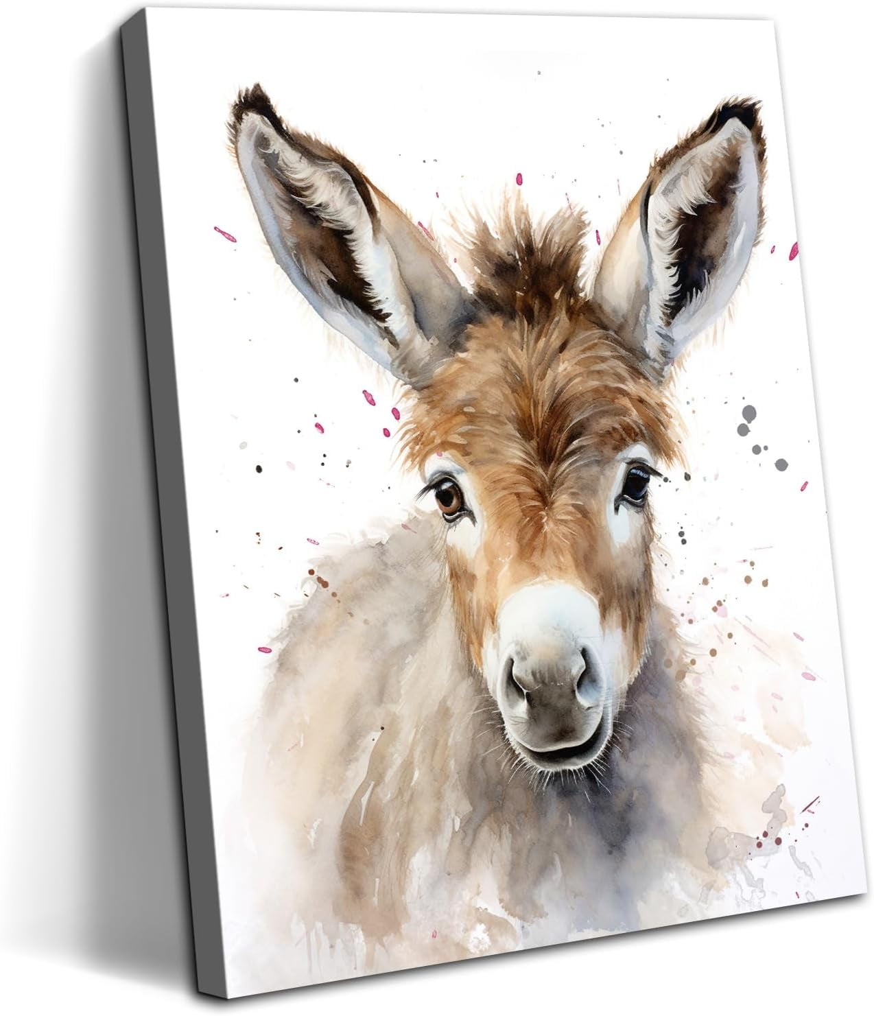 AEFER Abstract Donkey Canvas Painting Watercolor Donkey Art Print Farm ...