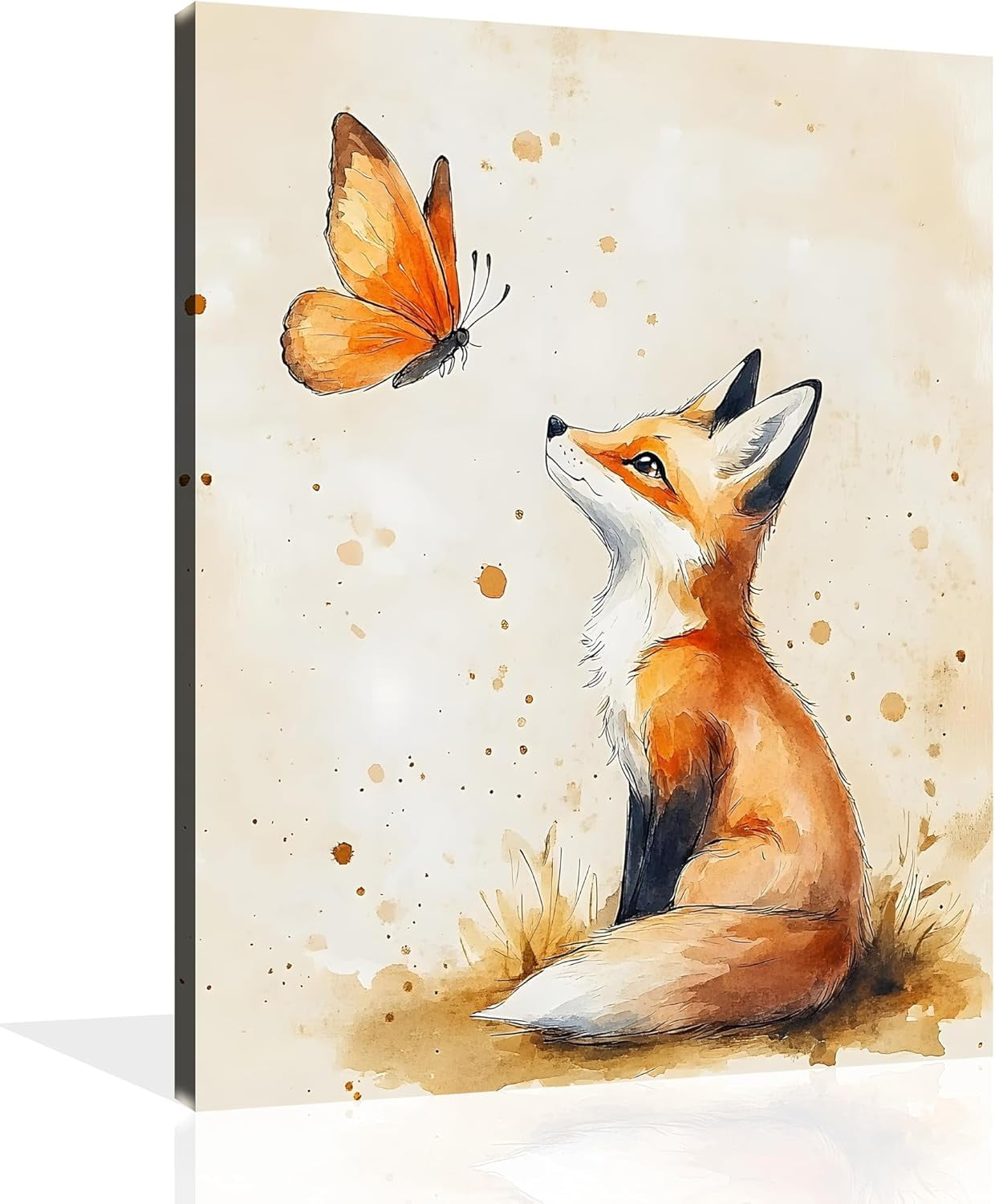 AEFER Abstract Fox Wall Art Funny Animal Bathroom Poster Fox and ...
