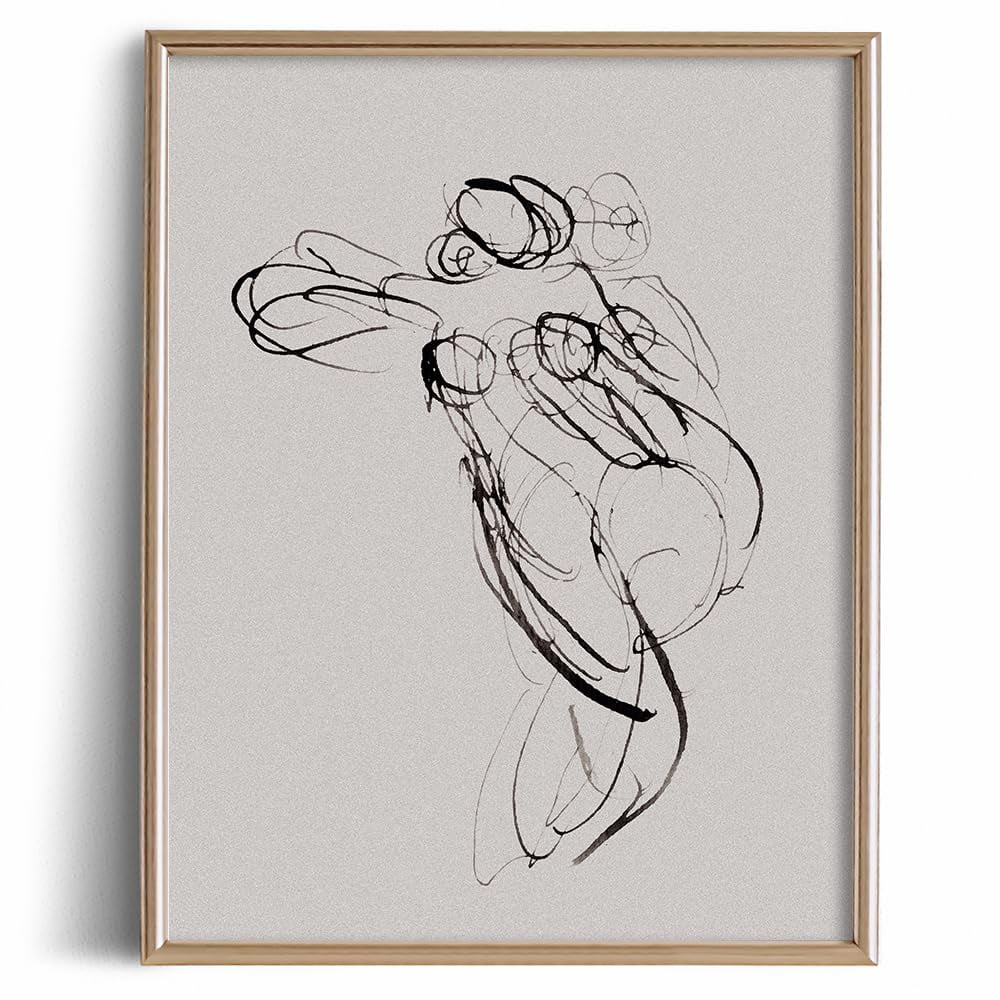 AEFER Abstract Women Minimal Portrait Print Poster - Line Drawing ...