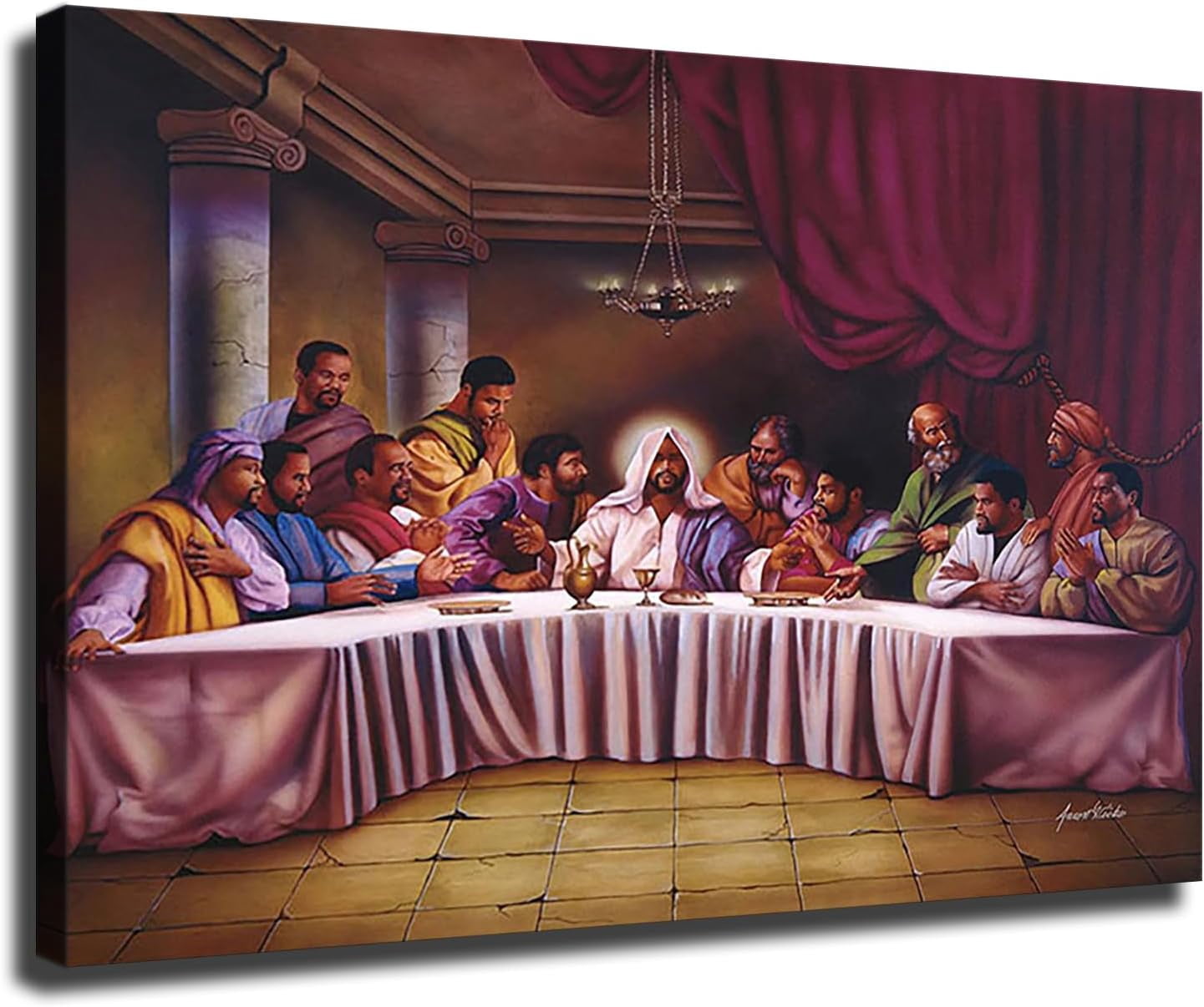 AEFER African American Black Jesus The Last Supper Poster Canvas ...