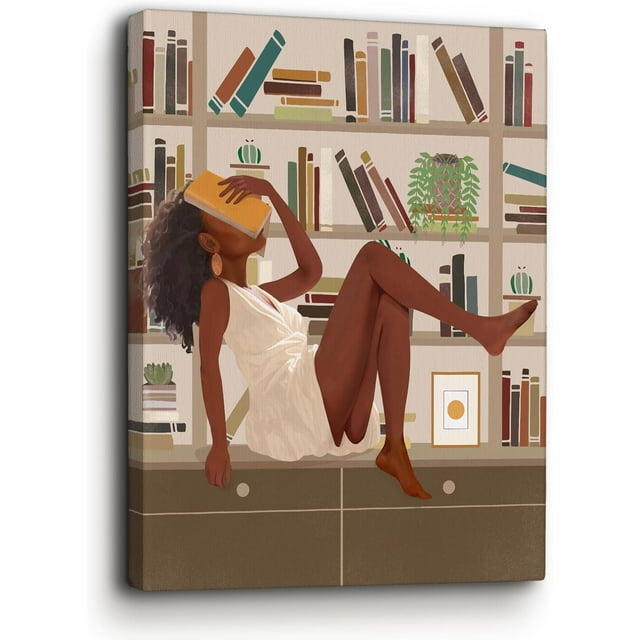 AEFER African American Boho Wall Art Black Woman Wall Decor Black Girl Canvas Picture Boho ...