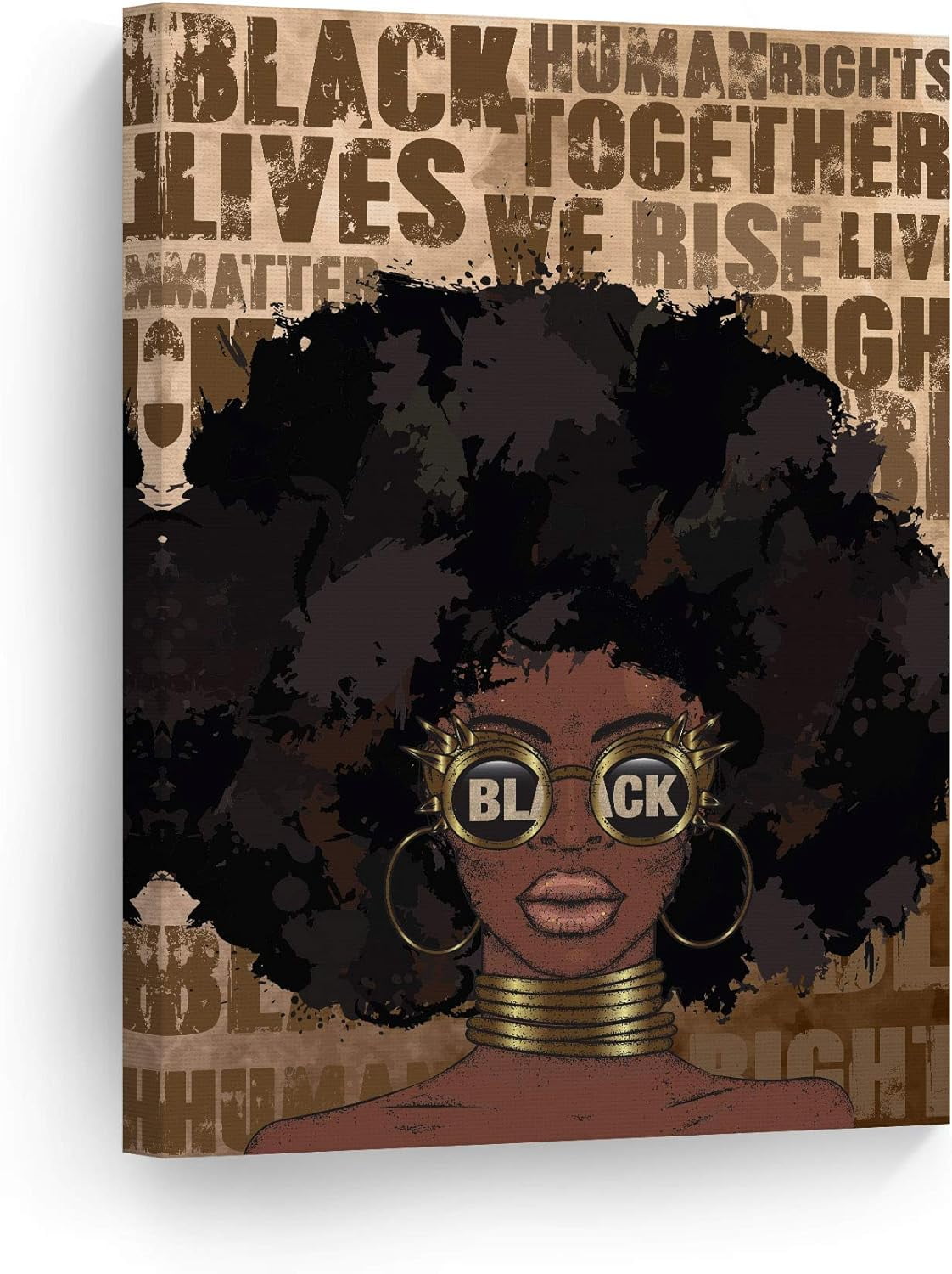 AEFER African American Wall Art, Black Art Wall Decor, African American Black Art, Black Girl ...