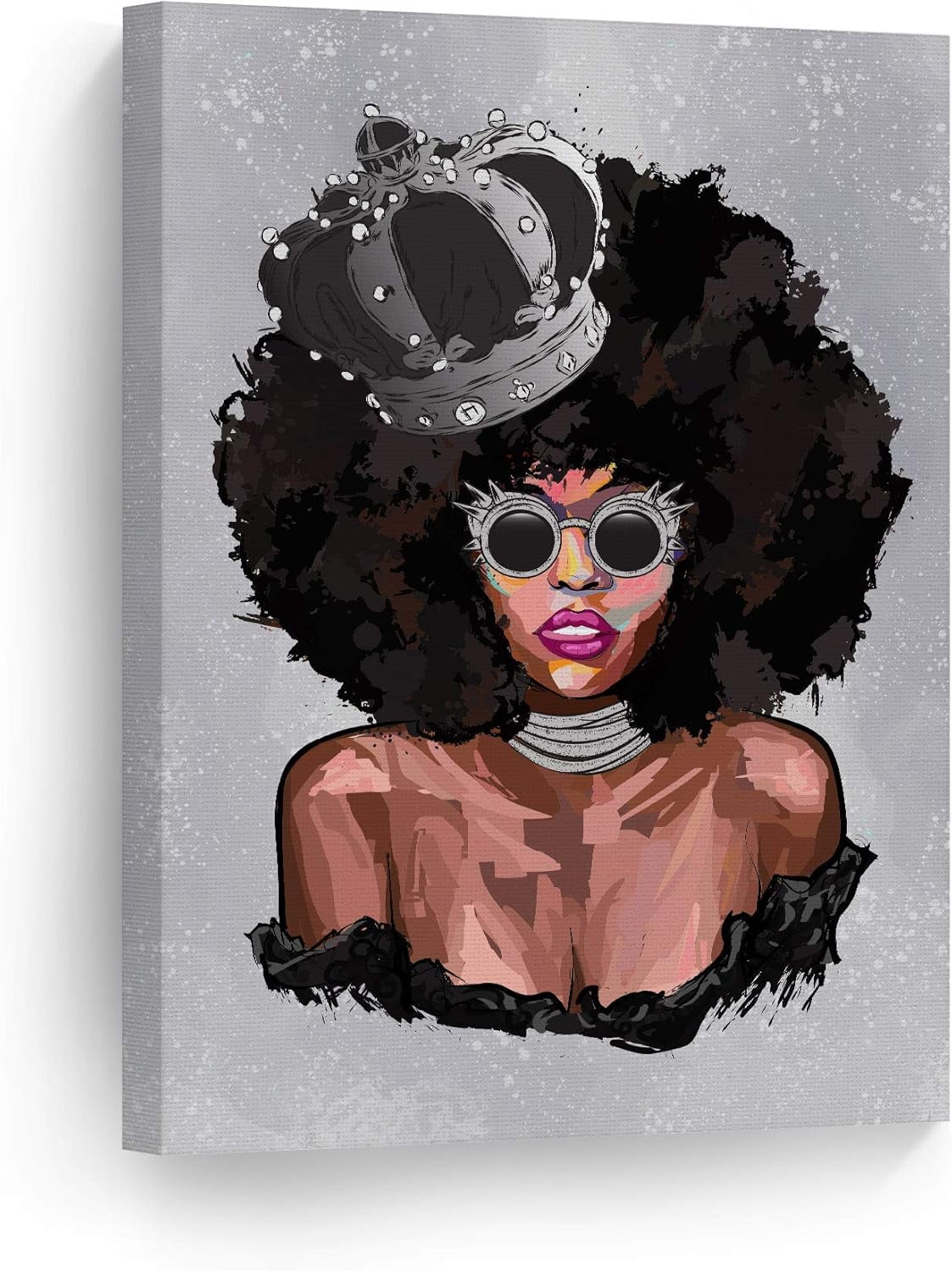 AEFER African American Wall Art, Black Art Wall Decor, African American Black Art, Black Girl ...