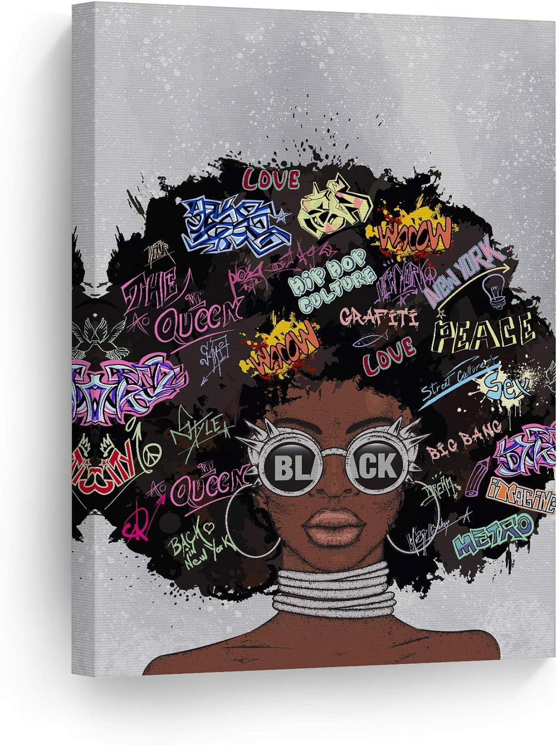 AEFER African American Wall Art, Black Art Wall Decor, African American Black Art, Black Girl ...