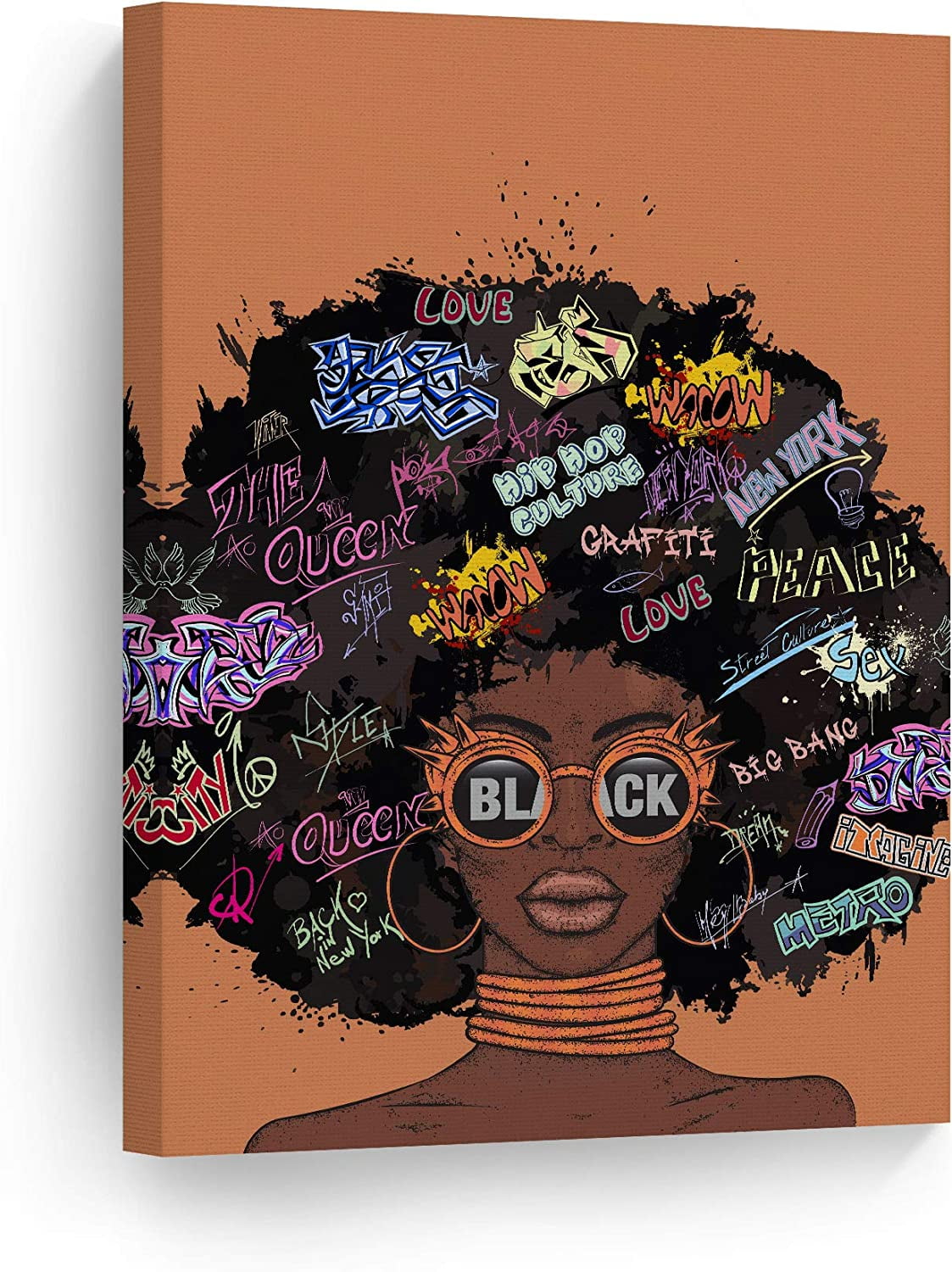 AEFER African American Wall Art, Black Art Wall Decor, African American Black Art, Black Girl ...