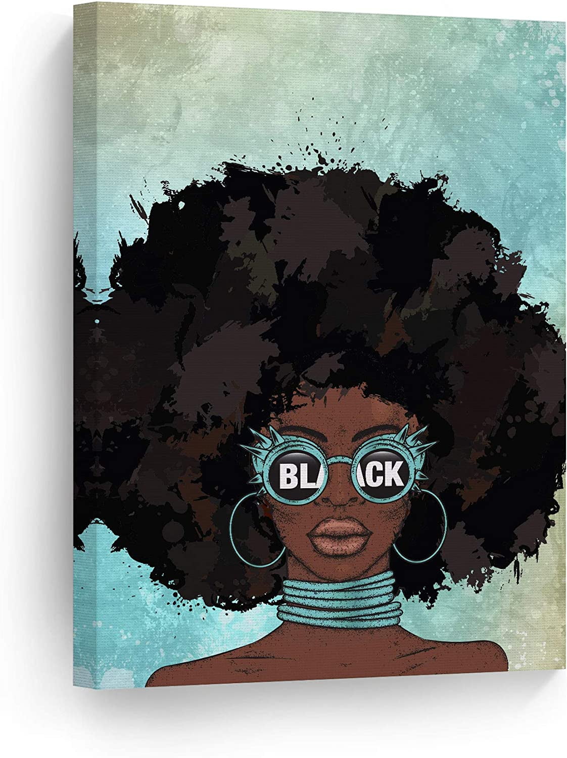 AEFER African American Wall Art, Black Art Wall Decor, African American Black Art, Black Girl ...