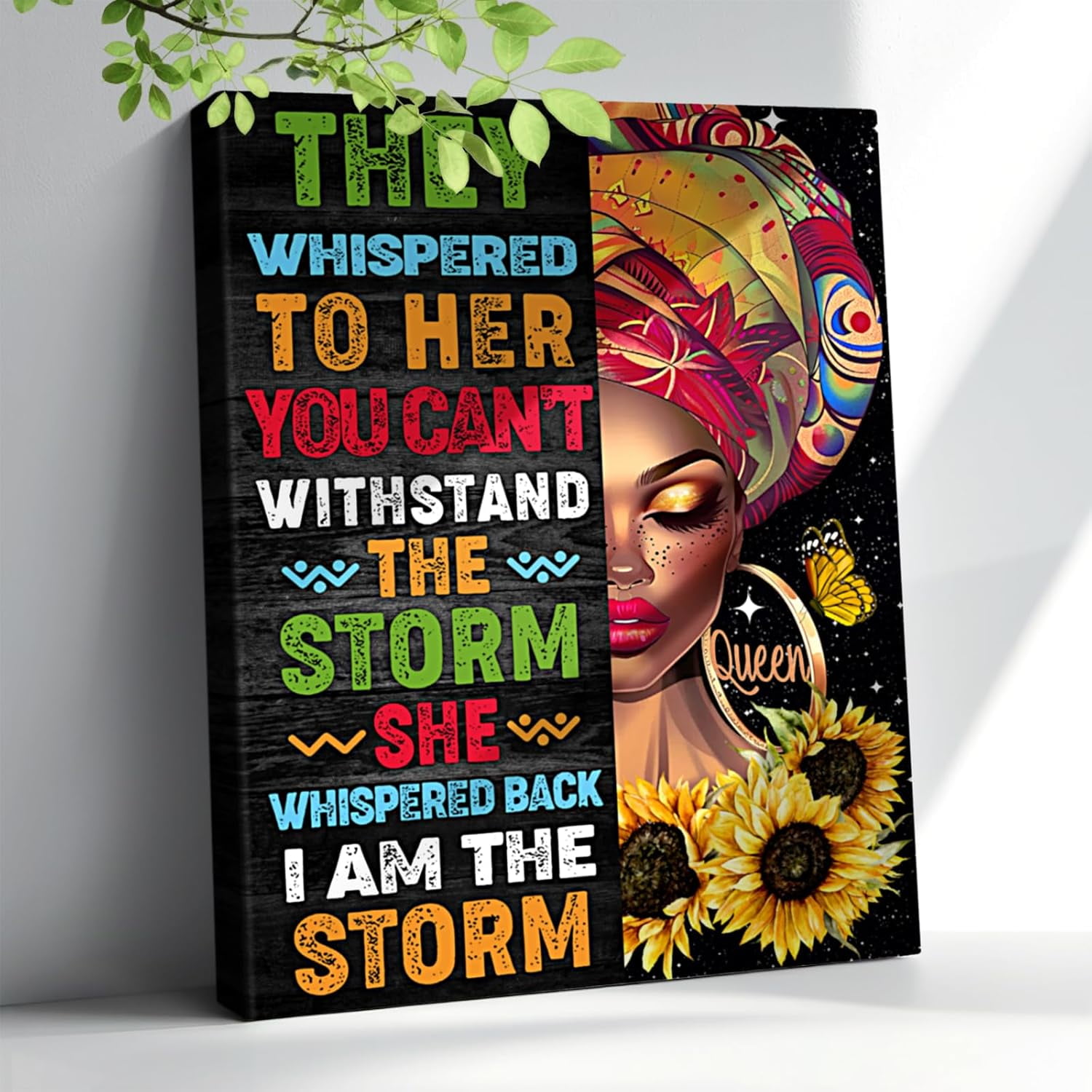 AEFER African American Wall Art Elegant Black Women Pictures Decor Wall Art for Living Room ...