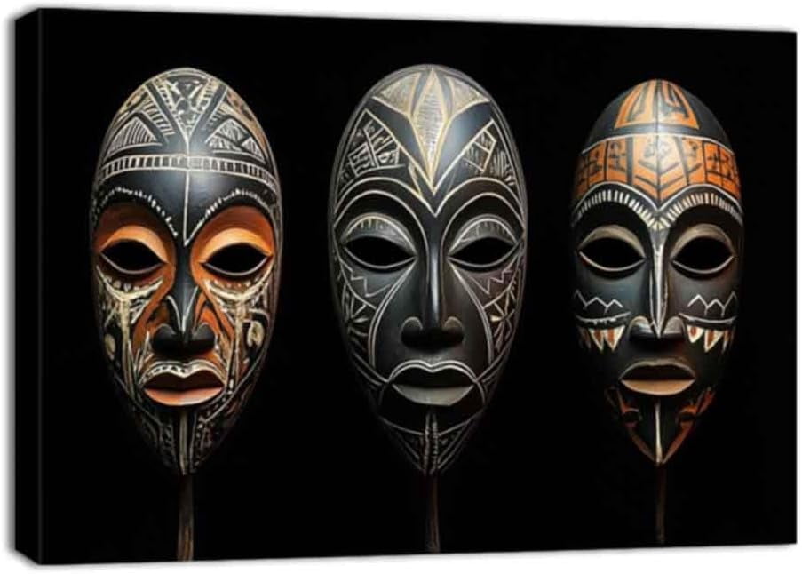 AEFER African American Wall Art for Living Room Ethnic Tribal Mask ...