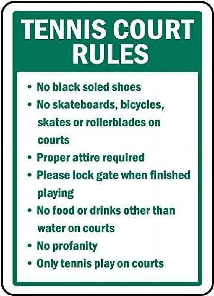 AEFER Aluminum Metal Warning Sign Tennis Court Rules For Bars Club ...